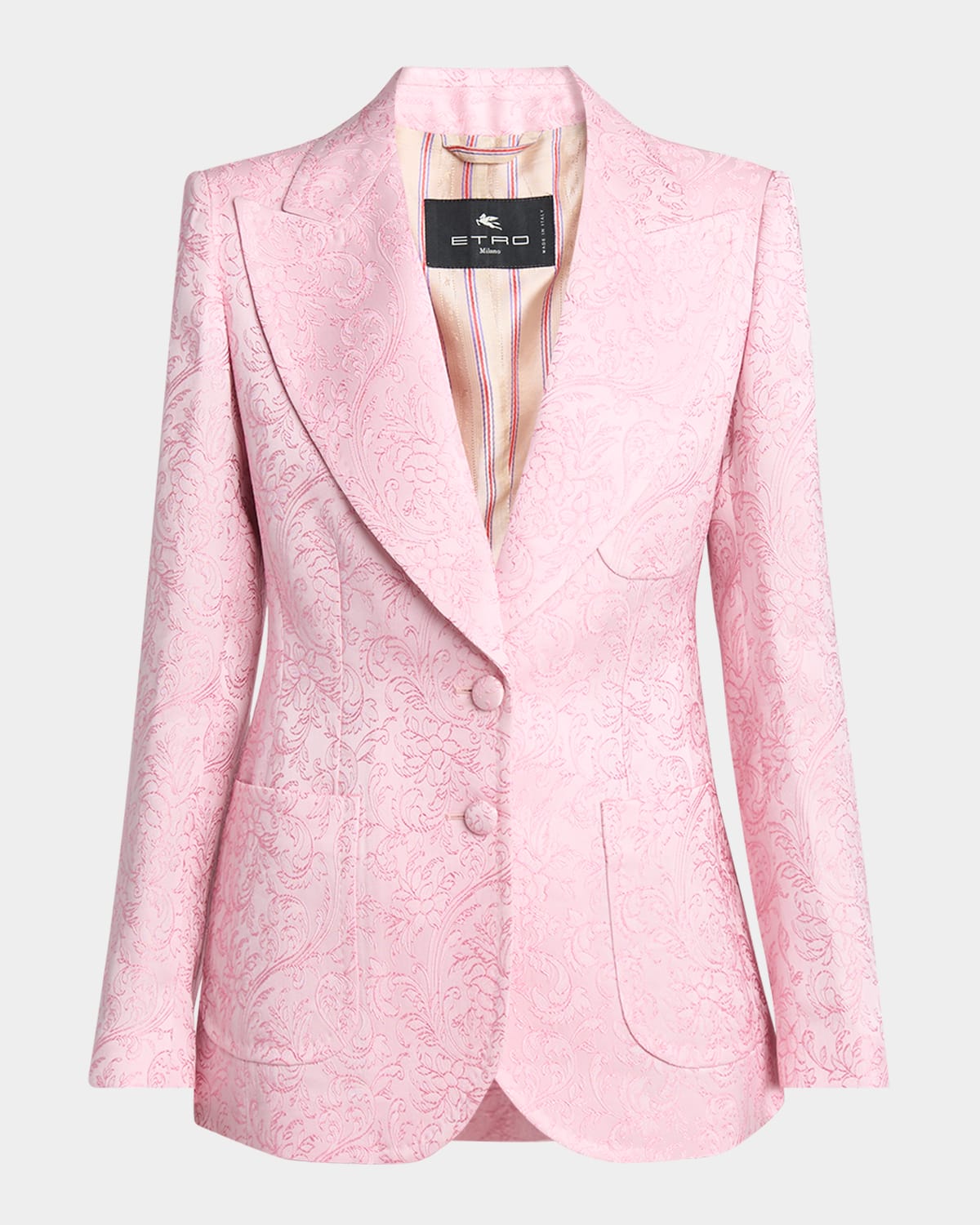 Etro Paisley Jacquard Single-Breasted Jacket In Pale Pink 2 - 60